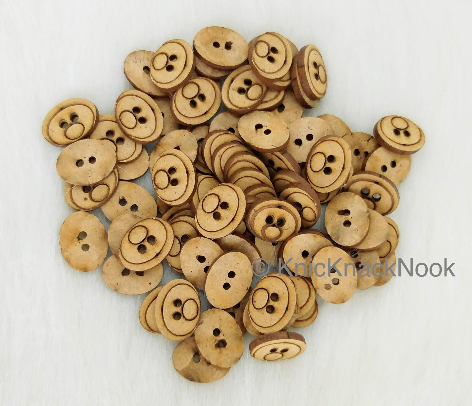 Wood Bear Buttons Oval Brown Buttons Natural Wood Buttons | Etsy