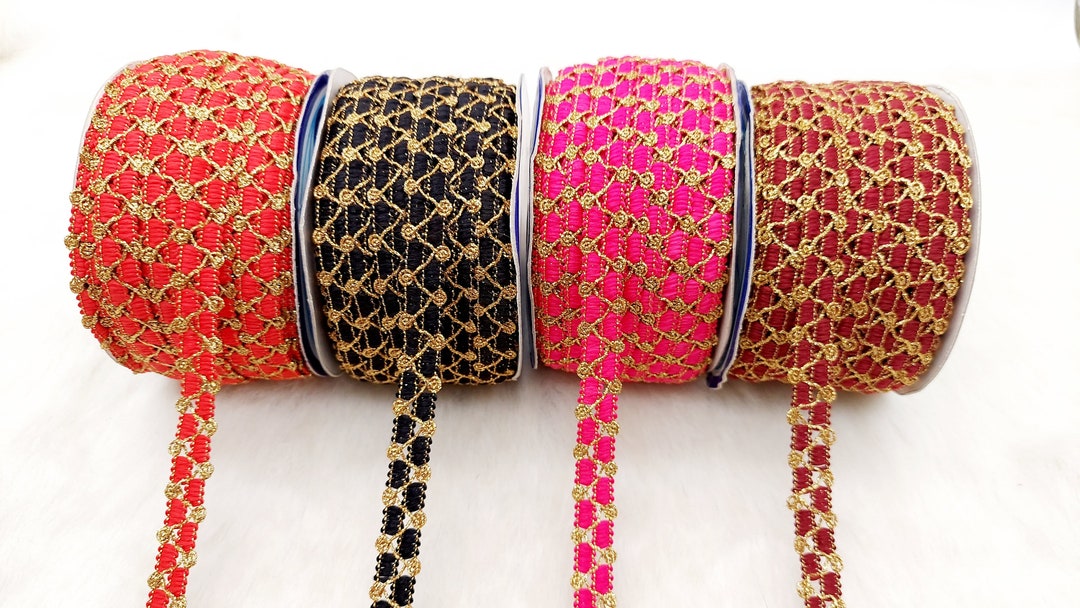 Gold Braid Trim Two Tone, Approx. 13mm Wide, Upholstery Trim, Braided ...