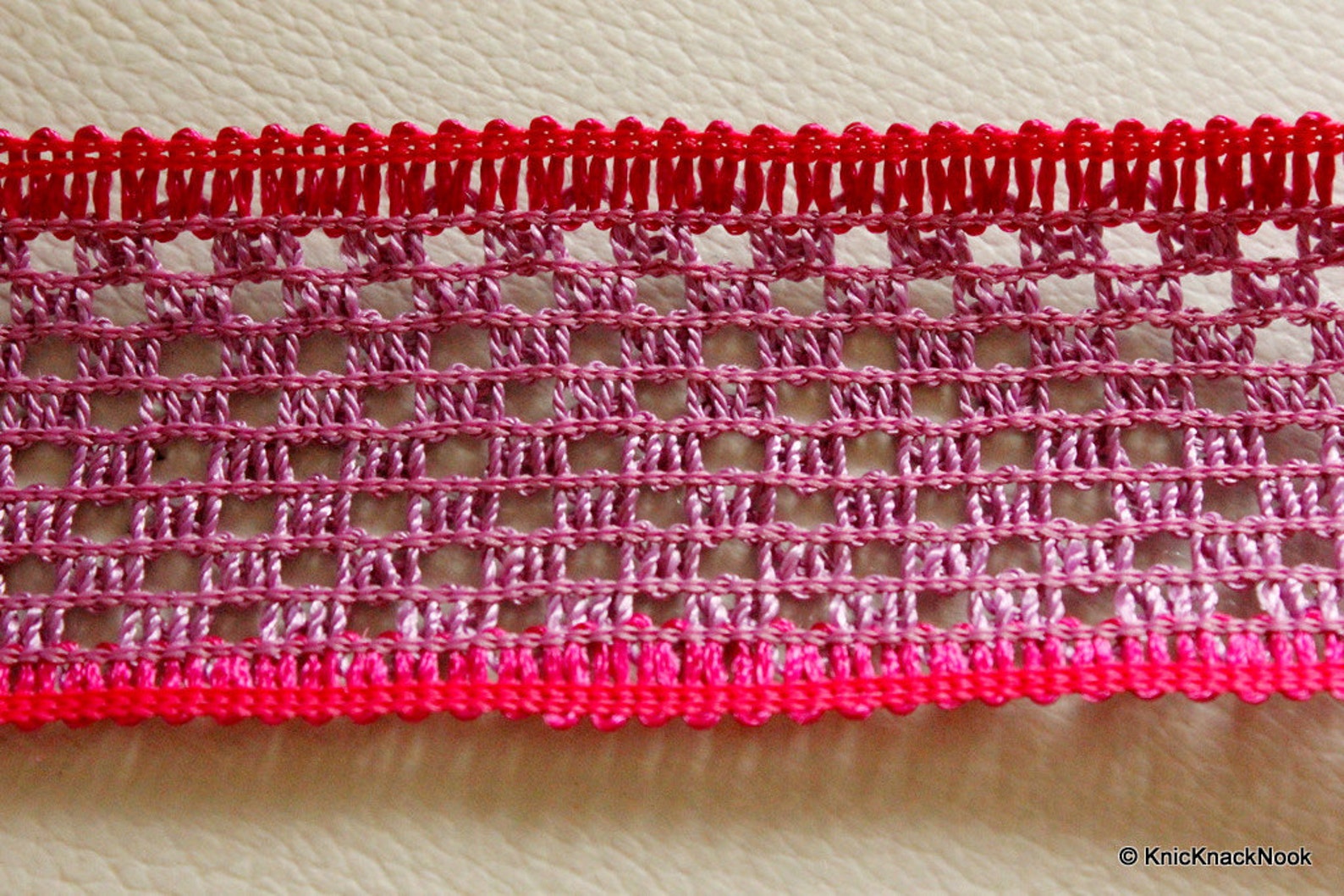 Fuchsia Pink and Purple Thread Lace Trim 40mm Wide | Etsy