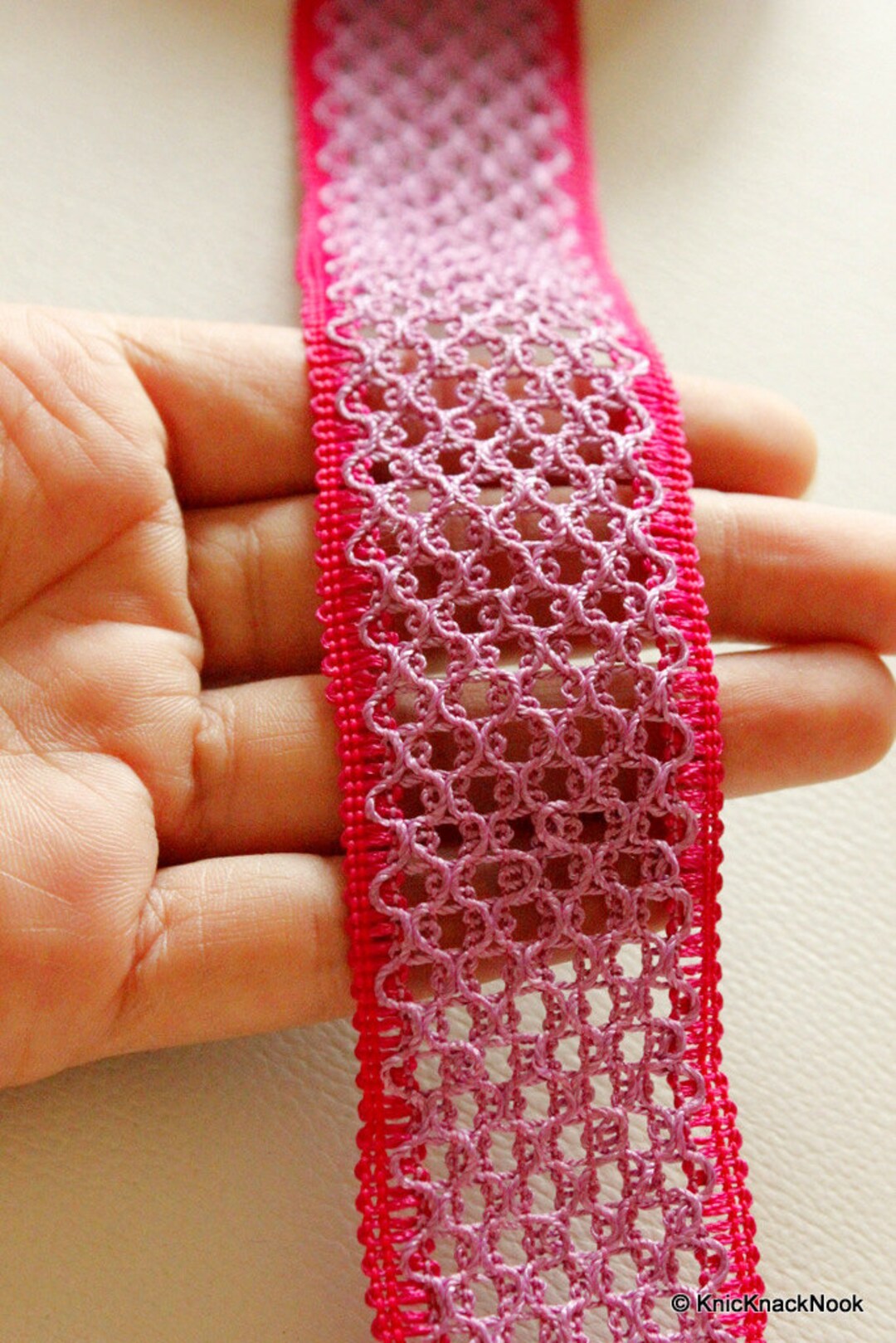 Fuchsia Pink and Purple Thread Lace Trim, 40mm Wide - Etsy