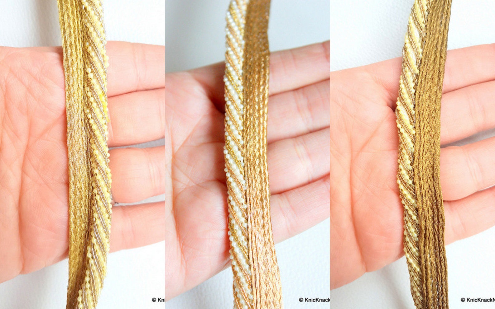 Antique Gold Woven Trim With Gold Thread and Pearls Approx. - Etsy