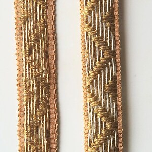 Gold/ Rose Gold Ribbon Lace Trim, Approx. 15mm Wide - 200317L221/22 ...
