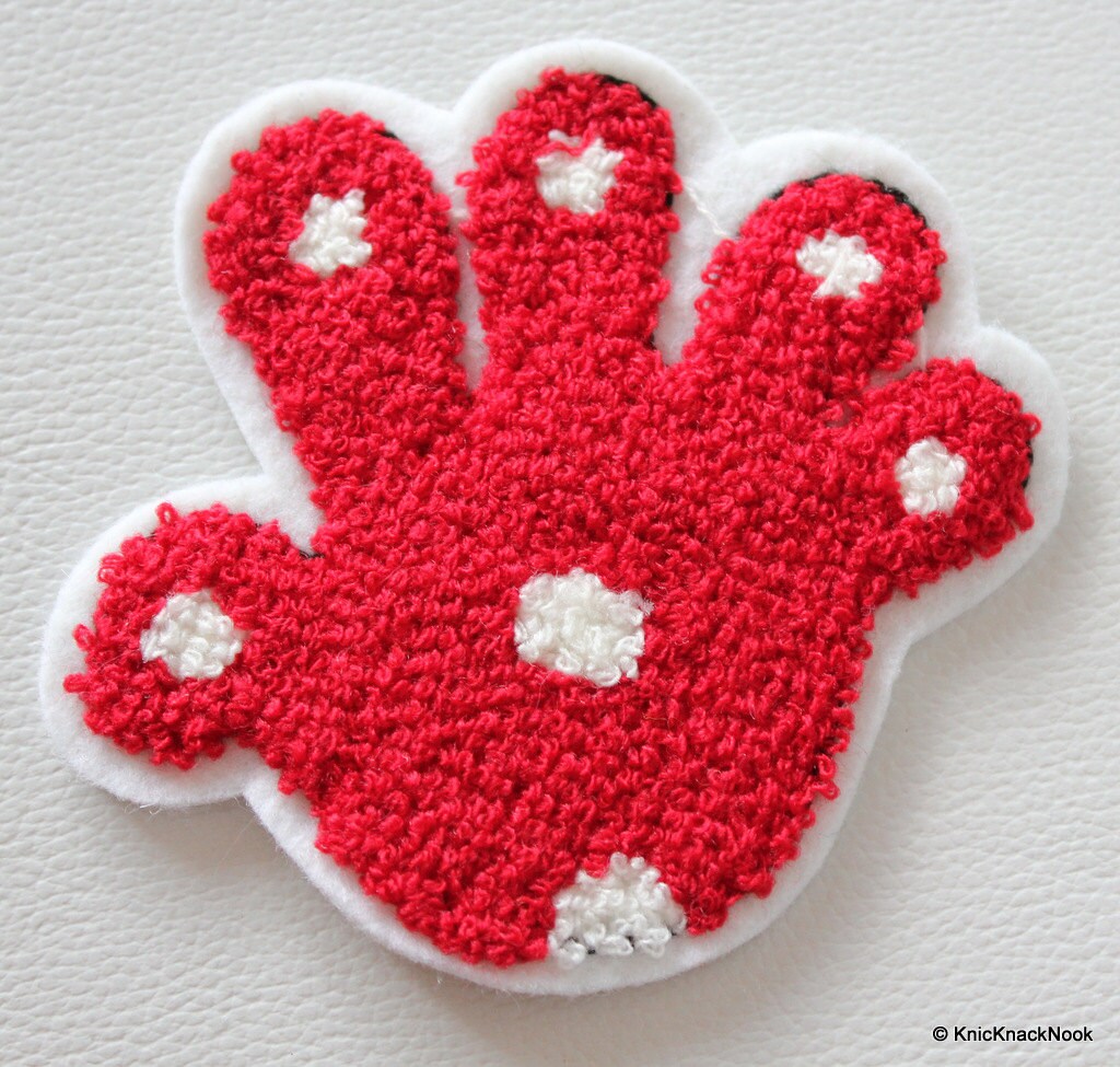 2 X Red Hands Palms Applique Patches - Etsy