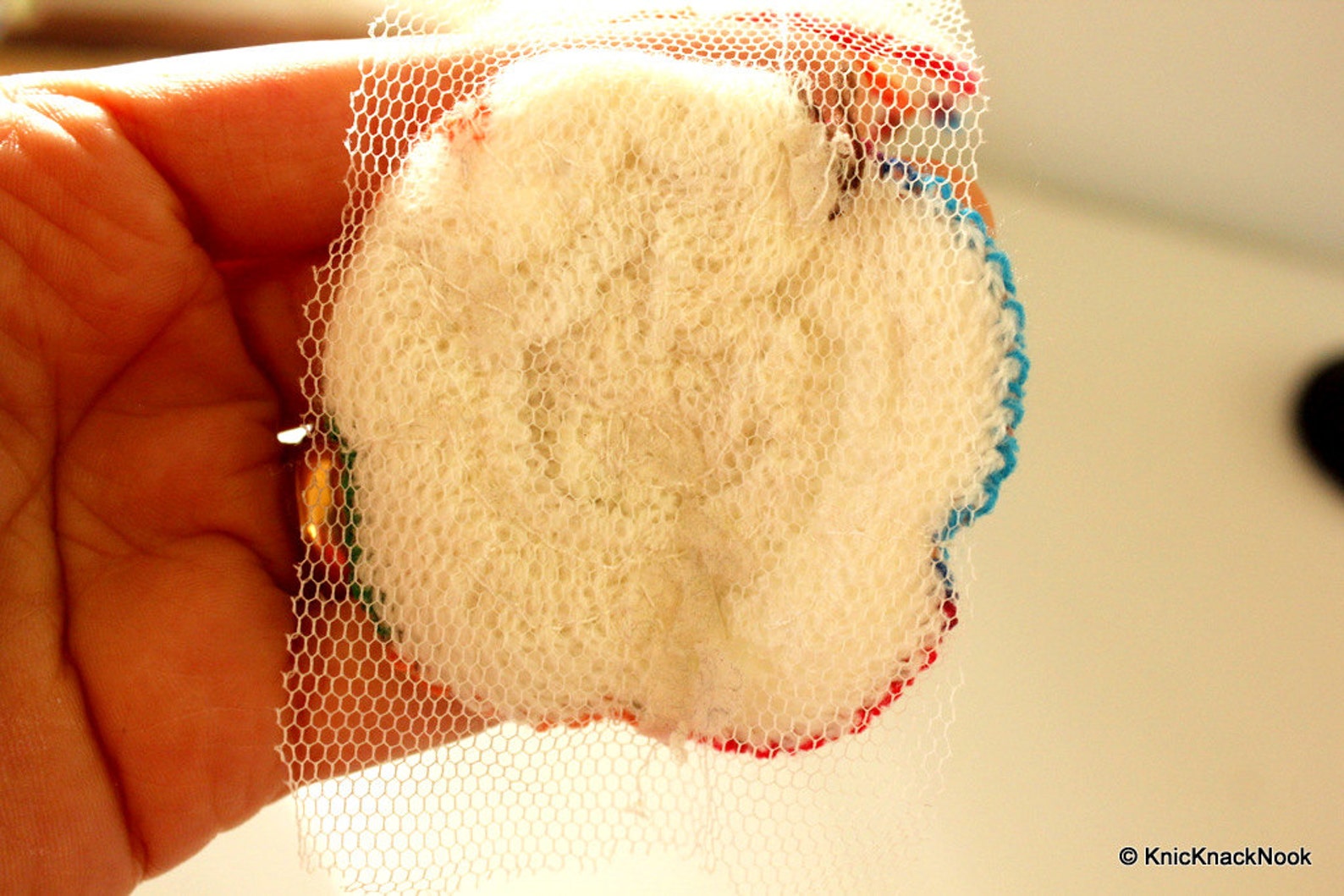 White Crochet Wool Rose With Multicoloured Threads Flower - Etsy