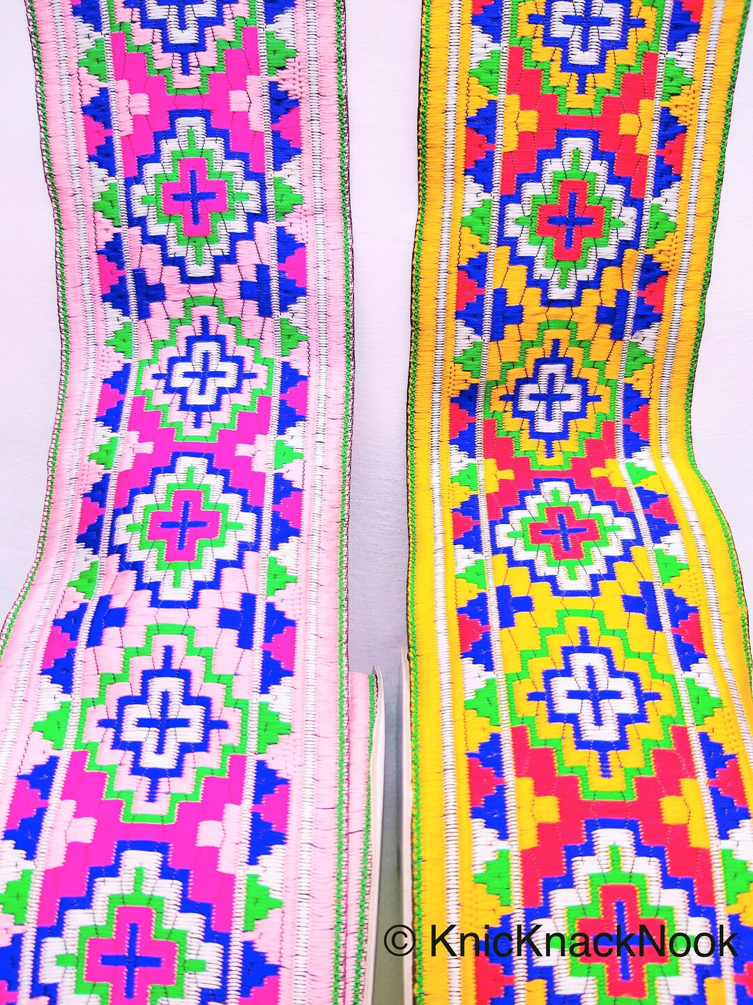 Tribal Trim, Aztec Trim, Yellow, Red / Pink and Fuchsia Pink, White ...