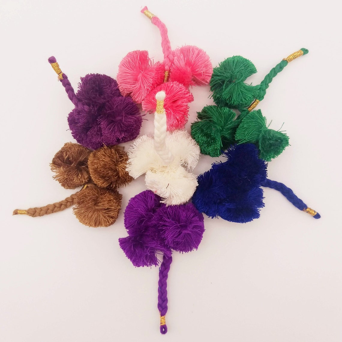 4 X Green Pom-pom Tassels Latkan Pompom Decorations Pom - Etsy UK