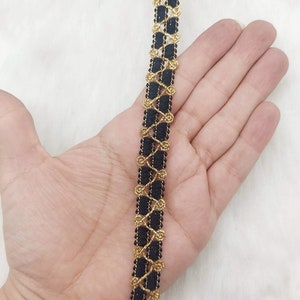 Gold Braid Trim Two Tone, Approx. 13mm Wide, Upholstery Trim, Braided ...