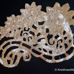 Antique Gold / Bronze Tone Crochet Thread Fabric Applique - Etsy UK