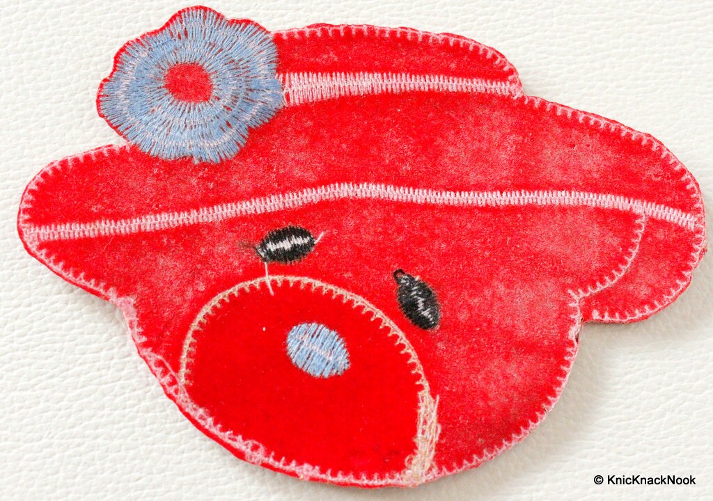 1 X Red Bear Embroidered Applique Patch Kids Applique Teddy - Etsy
