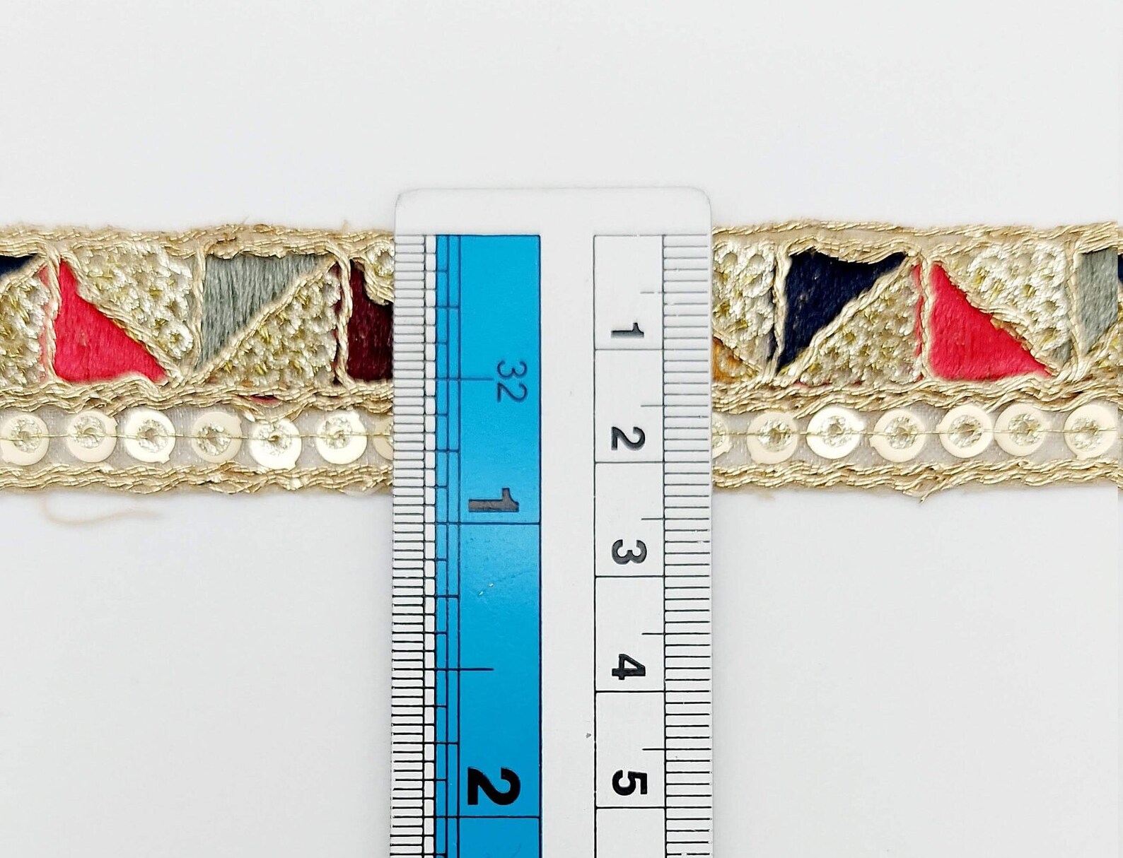 Gold Sequin Border With Multicoloured Triangle Embroidery - Etsy UK