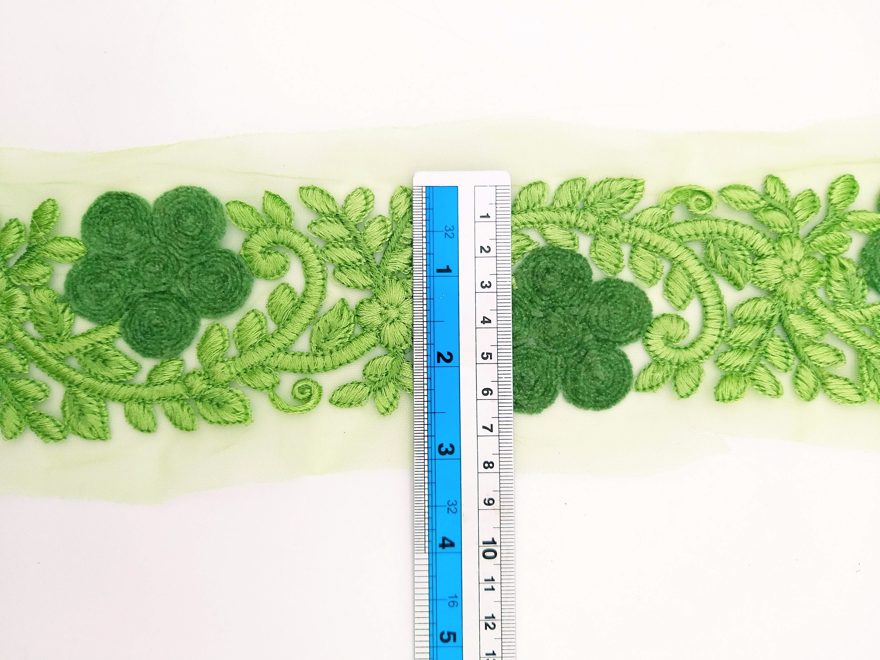 Light Green Soft Net Lace Trim With Floral Embroidery Lace - Etsy UK