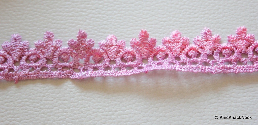 Pink and Lilac Purple Embroidery Cotton Lace Trim Approx. | Etsy