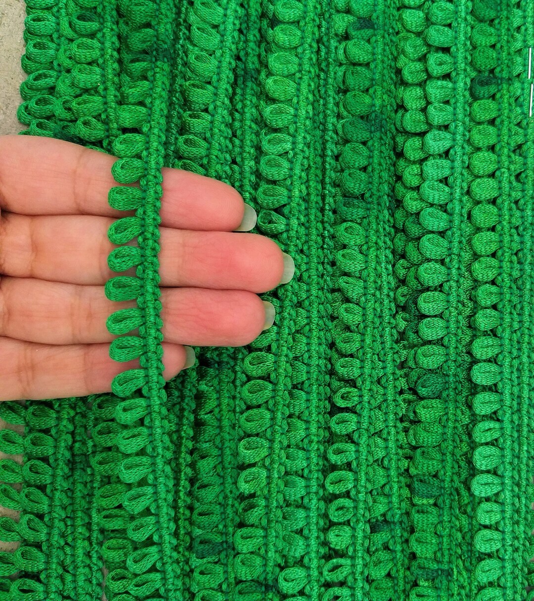 Green Two Tone Thread Lace, 9 Yards, Embroidery Lace Trims, Fringe Trim ...