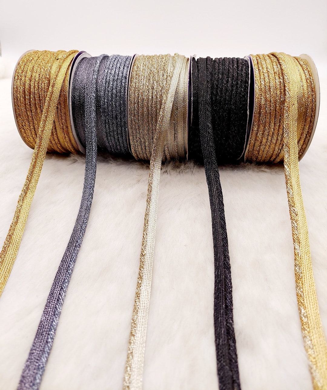 Metallic Piping Cord Trim, Lace Trimming With Glitter Piping, Approx ...