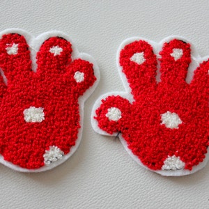2 X Red Hands Palms Applique Patches - Etsy