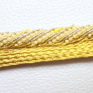 Antique Gold Woven Trim With Gold Thread and Pearls, Approx. 20mm - Etsy