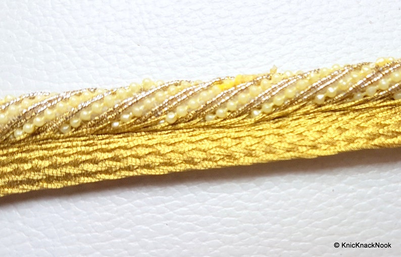Antique Gold Woven Trim With Gold Thread and Pearls Approx. - Etsy