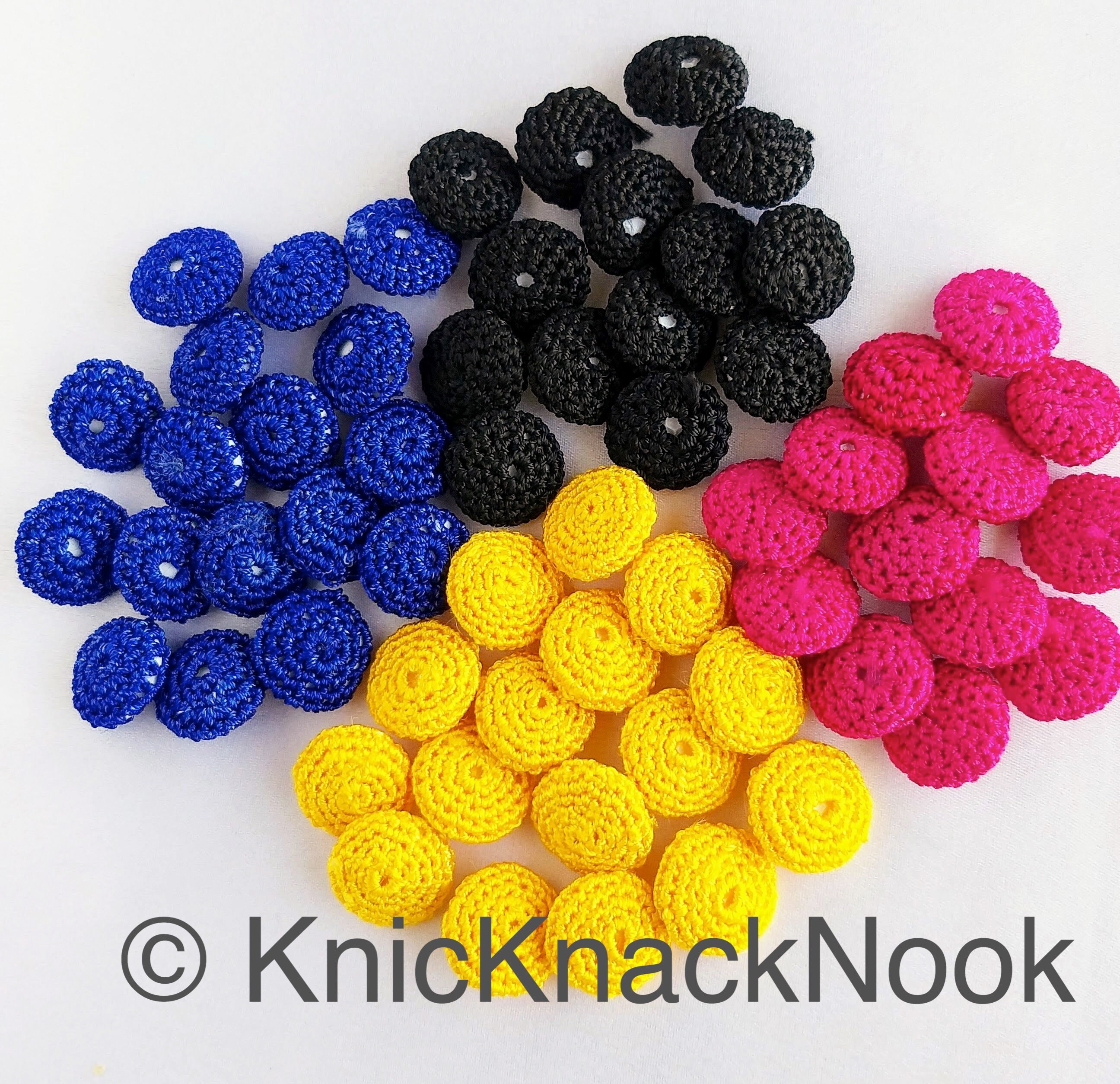 Hand Knit Pink Button Handmade Buttons 20mm buttons Pack of | Etsy