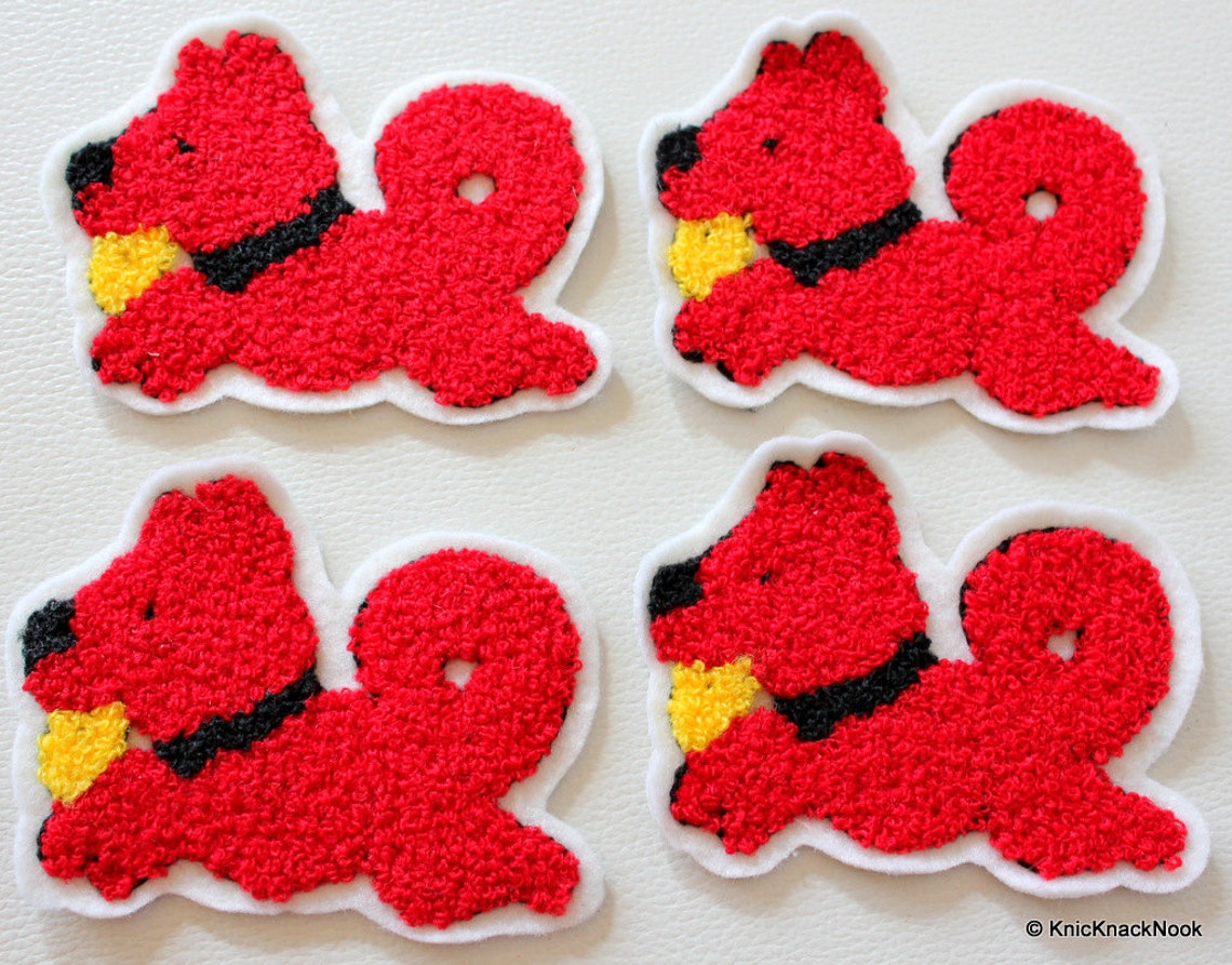 1 X Red Dog Applique Patch - Etsy