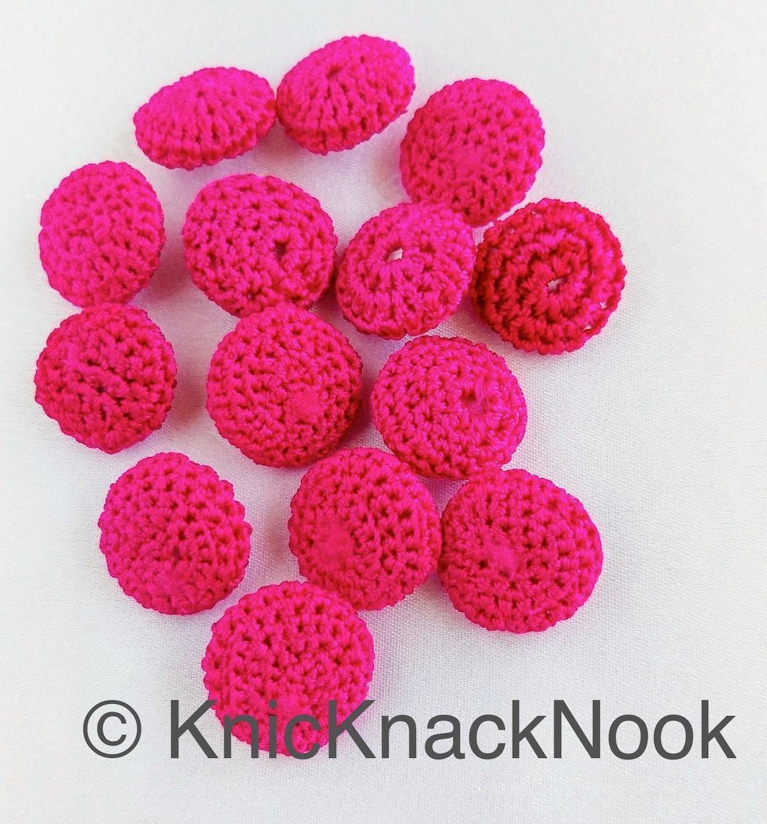 Hand Knit Pink Button, Handmade Buttons, 20mm Buttons, Pack of 5, Craft ...