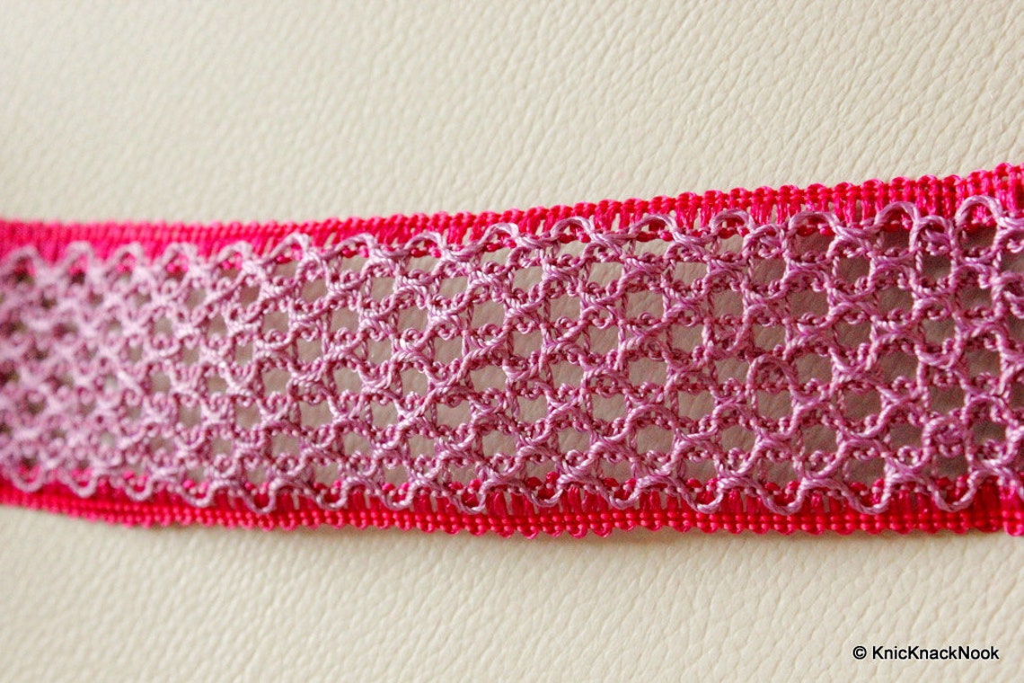 Fuchsia Pink and Purple Thread Lace Trim 40mm Wide | Etsy