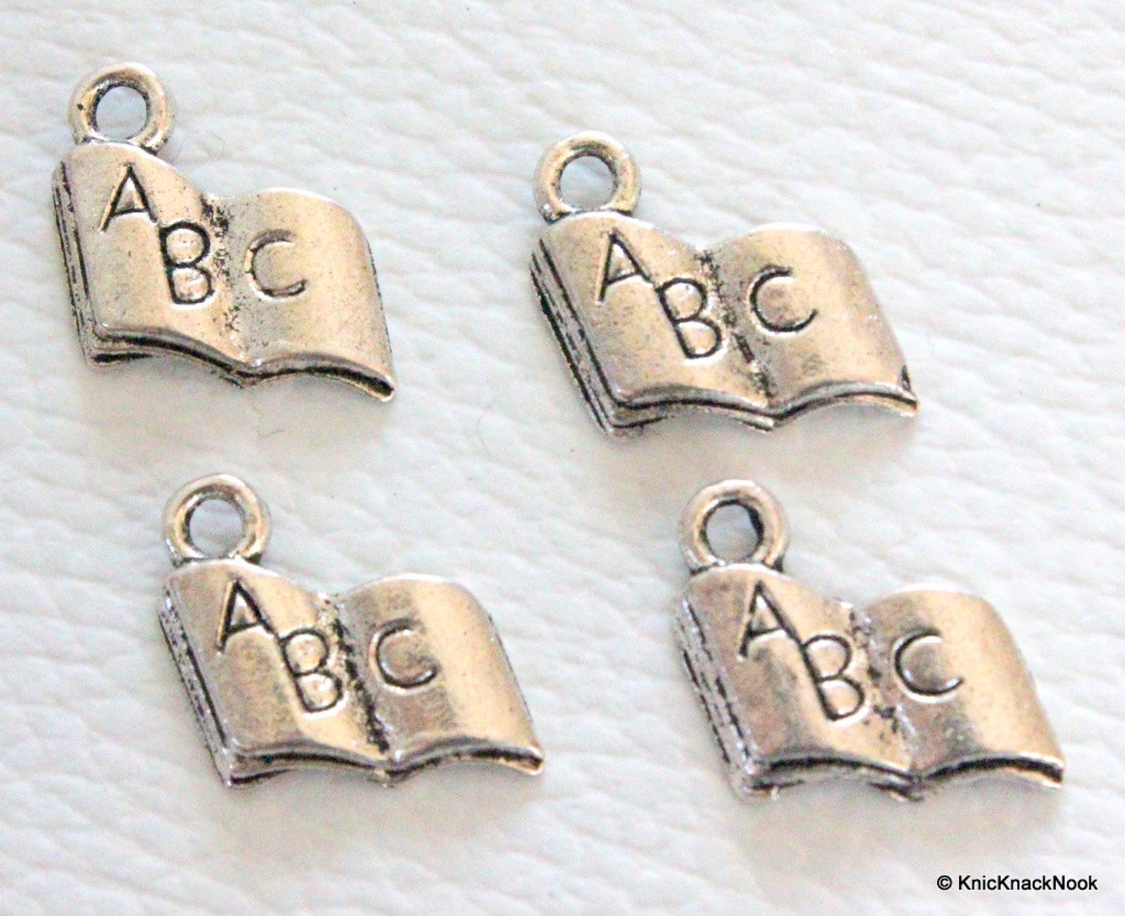 Silver Alphabet 'ABC' Book Charms X 4 | Etsy