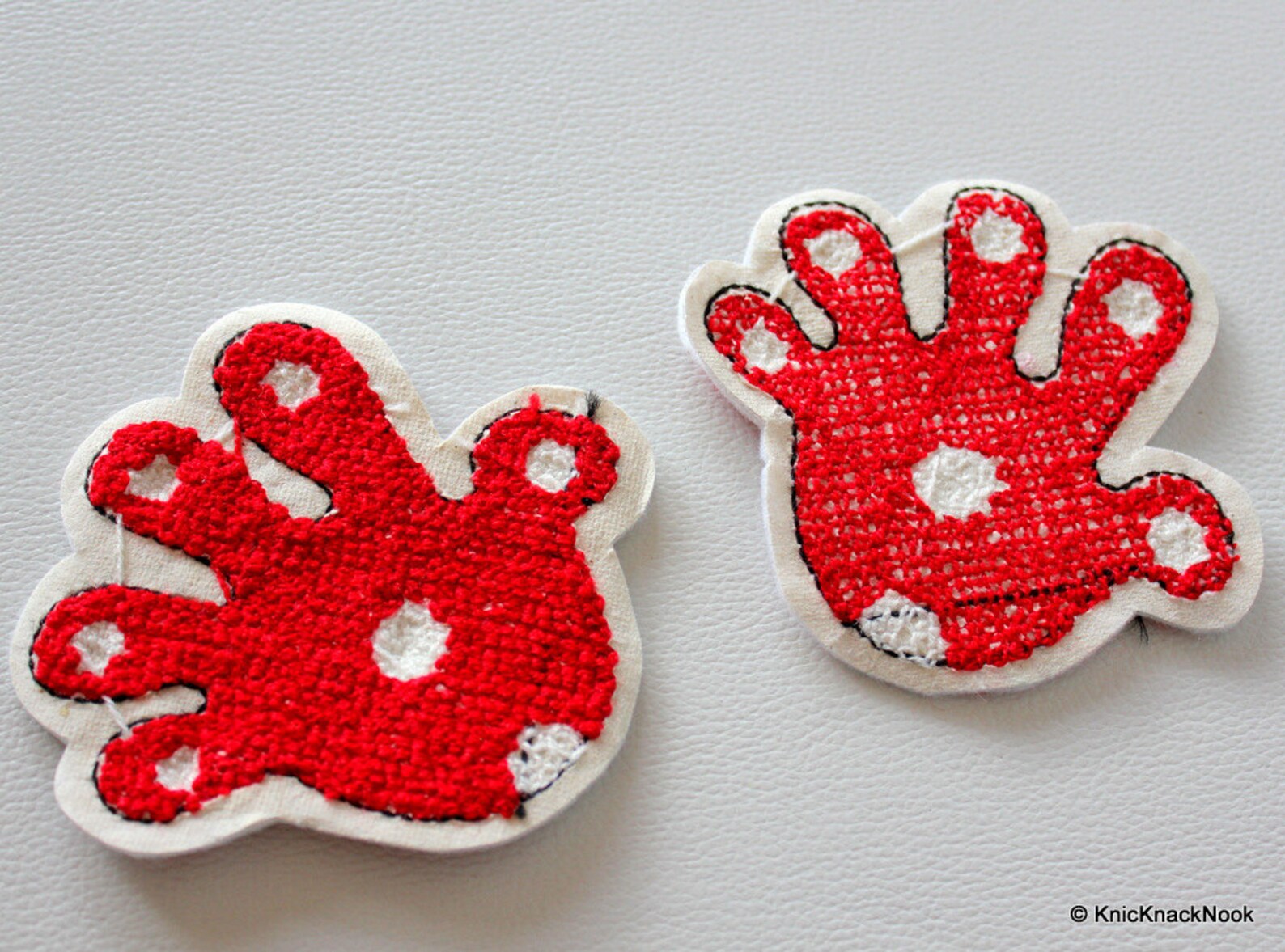 2 X Red Hands Palms Applique Patches - Etsy