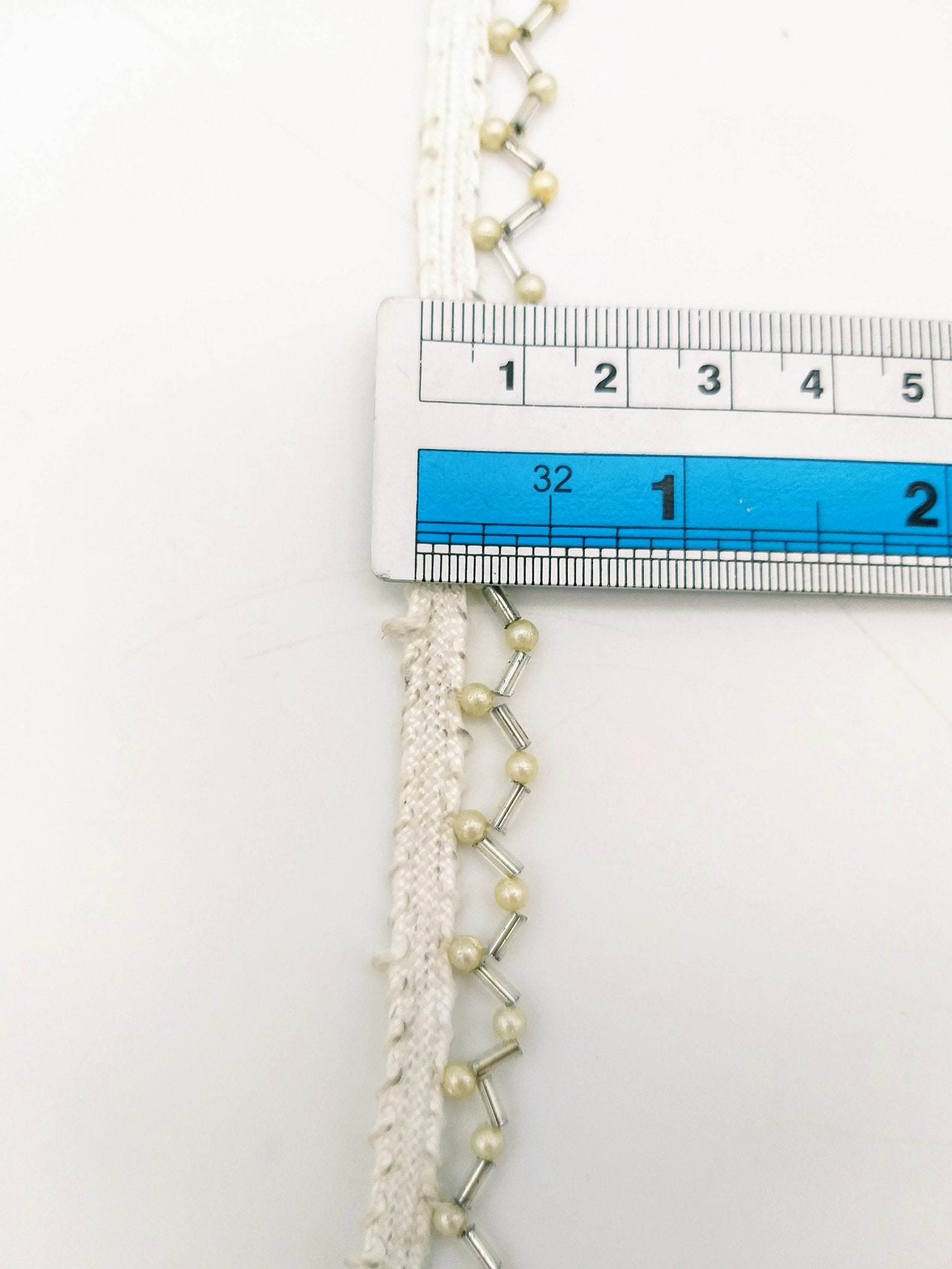 White Fringe Trim Beaded Trim White and Silver Beaded Trim - Etsy UK