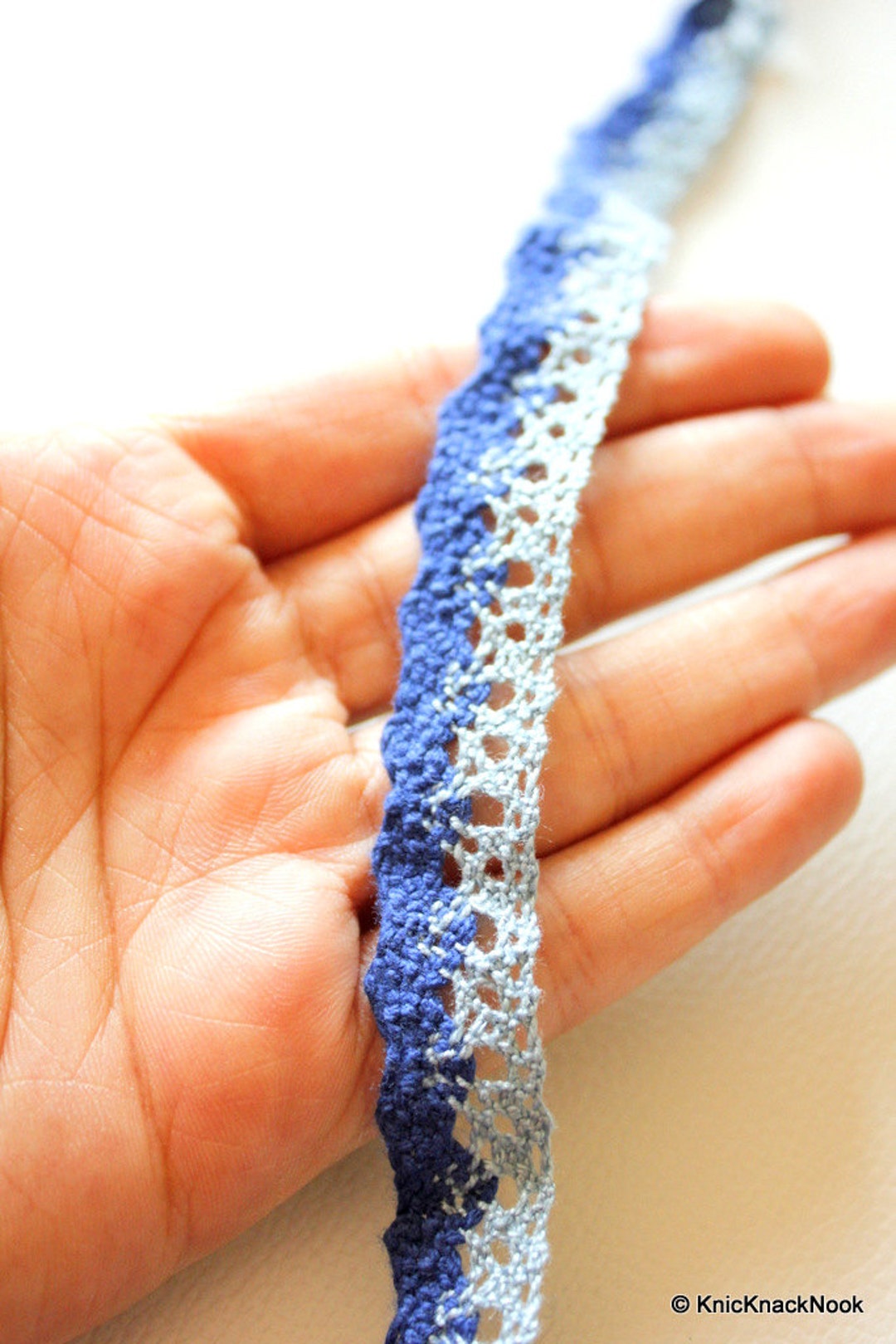 Blue Crochet Cotton Lace Trim: Embroidery DIY Crafts (18mm, 1 Yard) - Etsy