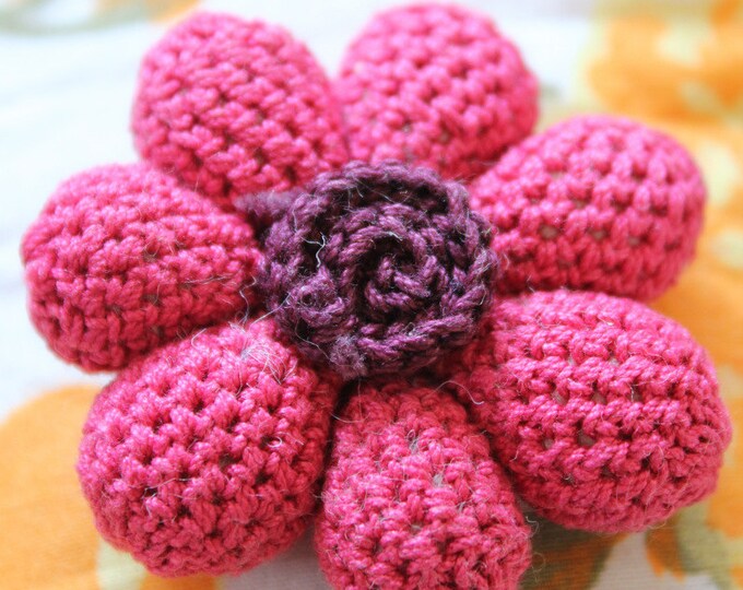 Pink and Purple Crochet Flower Appliqué X 2 - Etsy