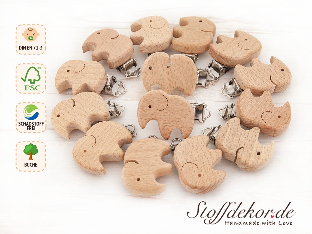 Wooden Clip Elephant Clip Pacifier Clip Baby Clip Pendant Clip for Car ...