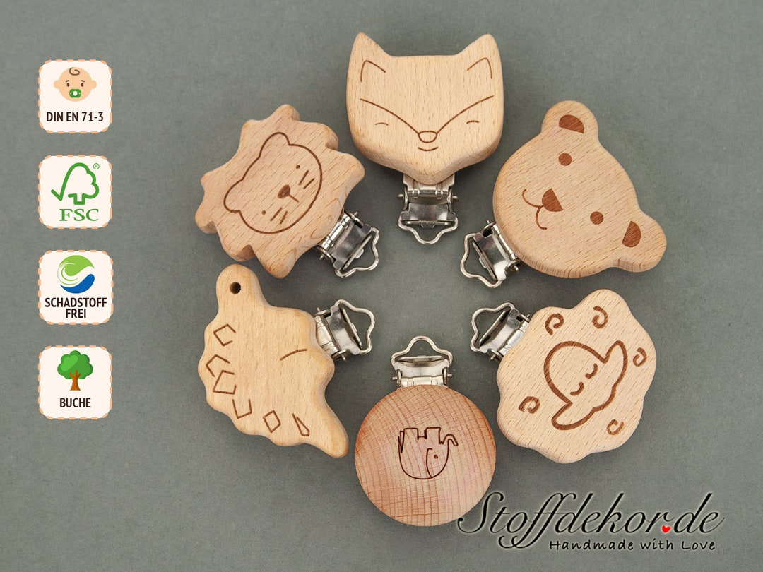 Wooden Clip Engraving Baby Clip Laser Engraving Pacifier Clip Pacifier ...