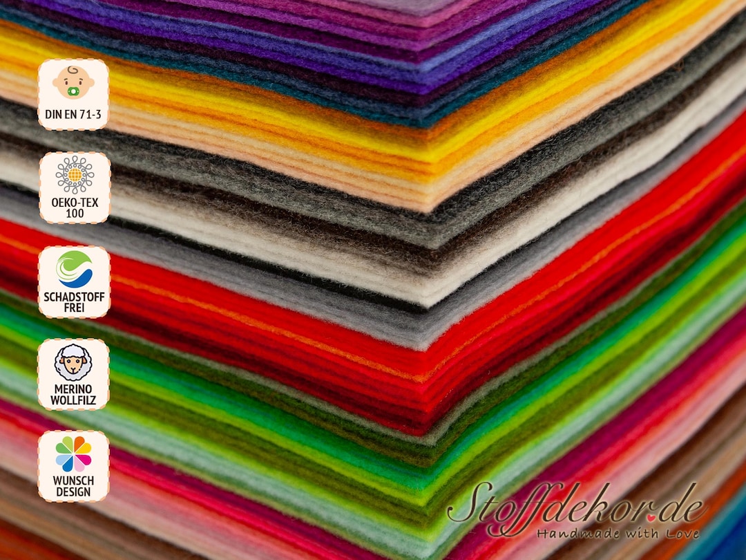 Wool Felt 124 Colours 4 Pieces of Felt Cut Outs 10 X 6 Cm Felt Sheets ...
