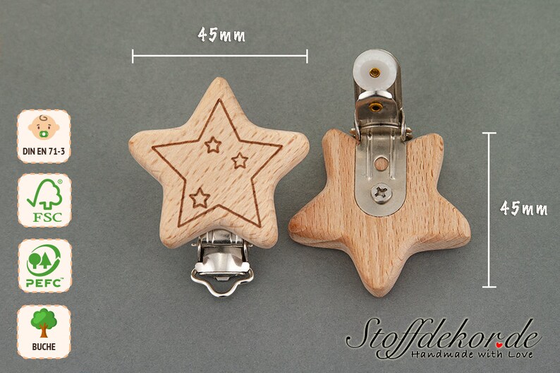 Wooden Clip With Laser Engraving, Baby Clip, Pacifier Clip, Pacifier ...