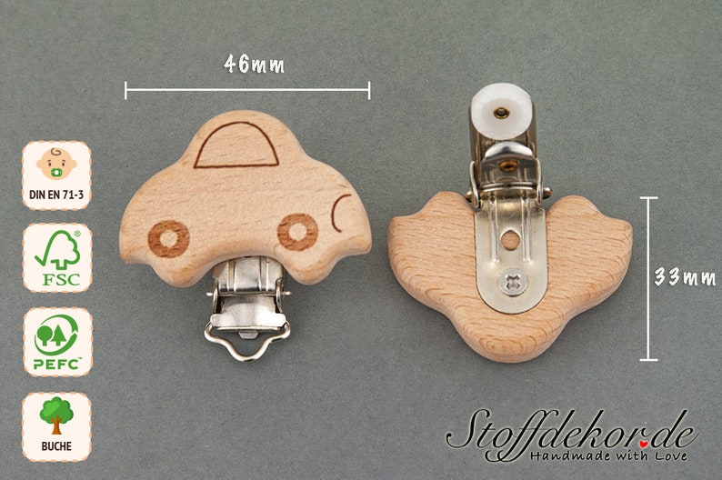 Wooden Clip With Laser Engraving, Baby Clip, Pacifier Clip, Pacifier ...