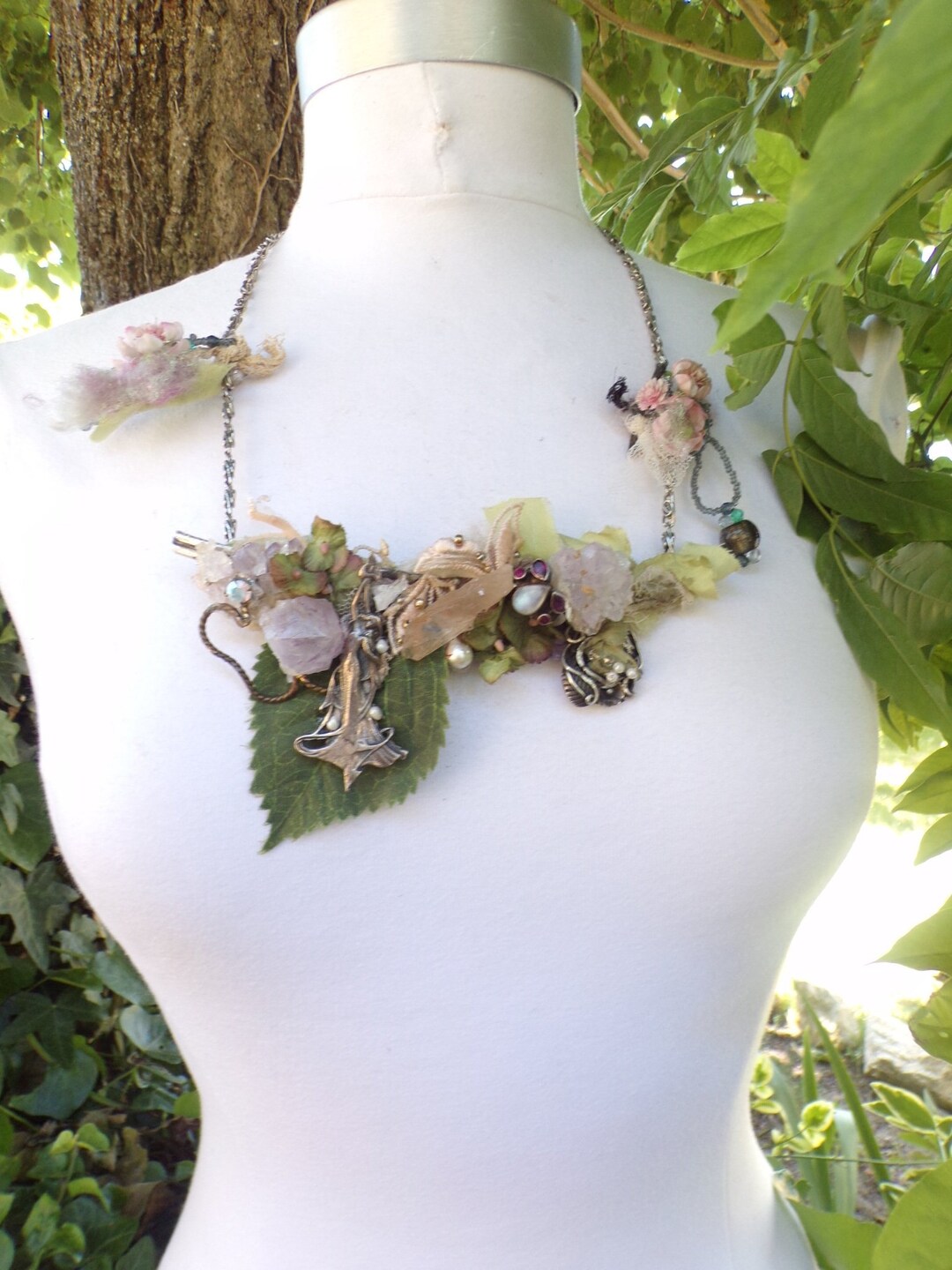 Fairy Fantasy Necklace, Fantastic Fairy Jewelry Amethyst and Quartz ...