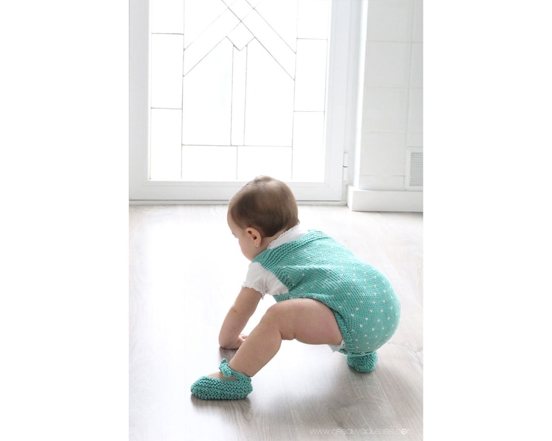 Size 6-12 MONTHS Topitos Romper PDF Knitting Pattern Instant | Etsy