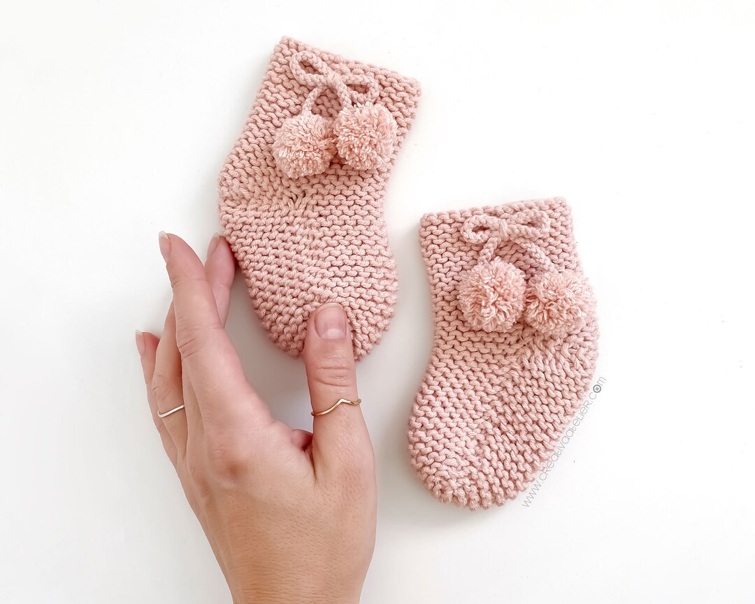4 Sizes - EASY Knitted Baby Socks – CUTIE Socks Pattern - PDF Knitting ...
