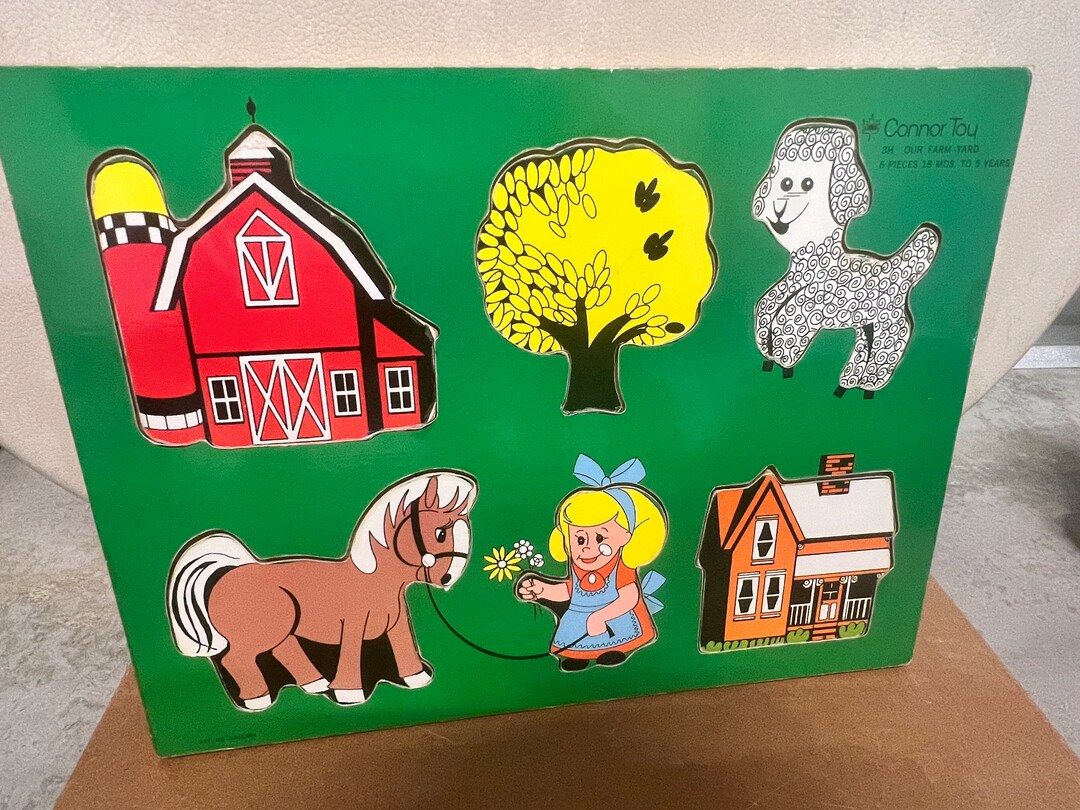Vintage Wooden Kids Puzzles Connor Toy Puzzles Set of 2 - Etsy