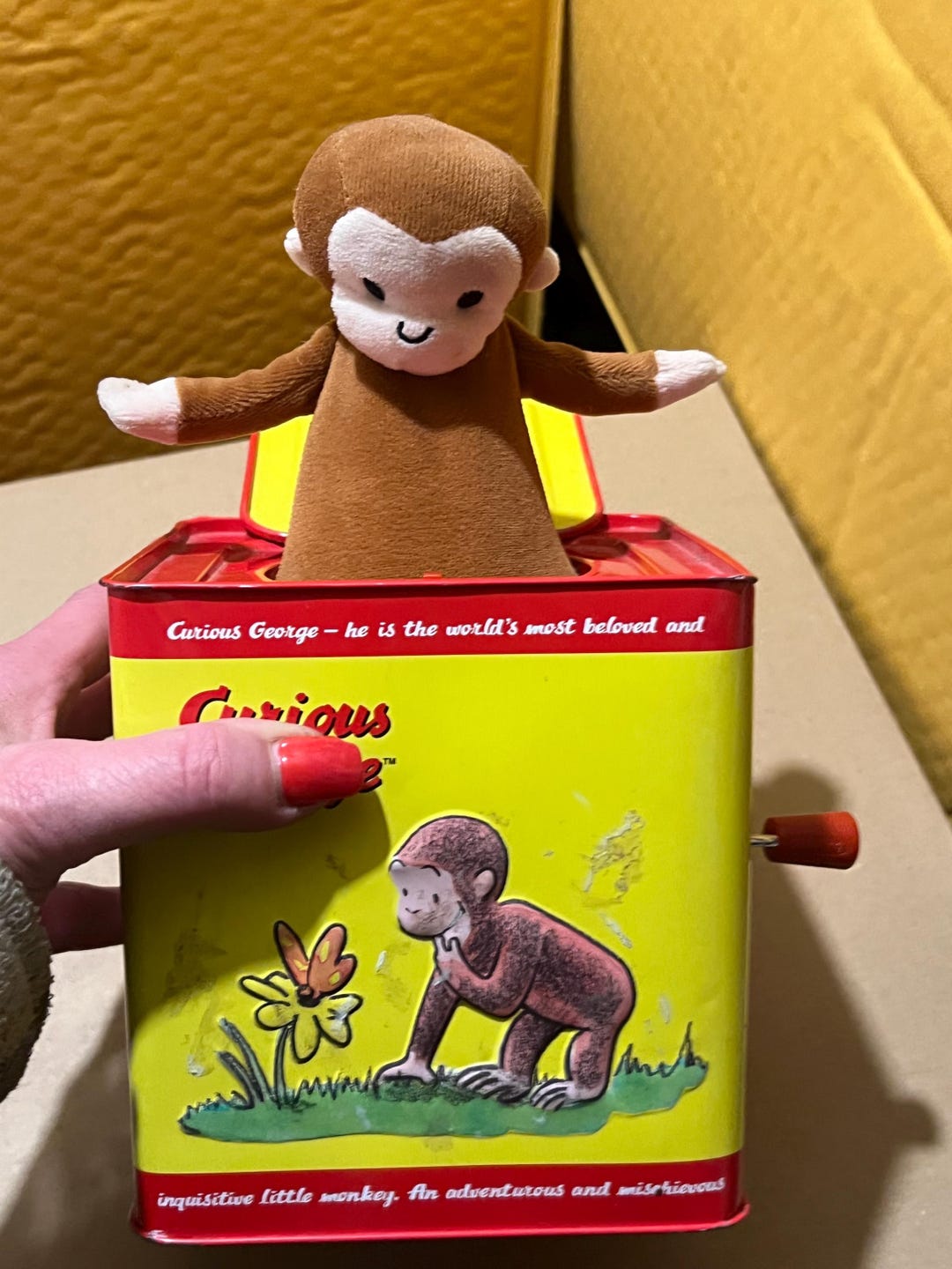 Vintage Curious George Toy Jack in the Box Music Box - Etsy