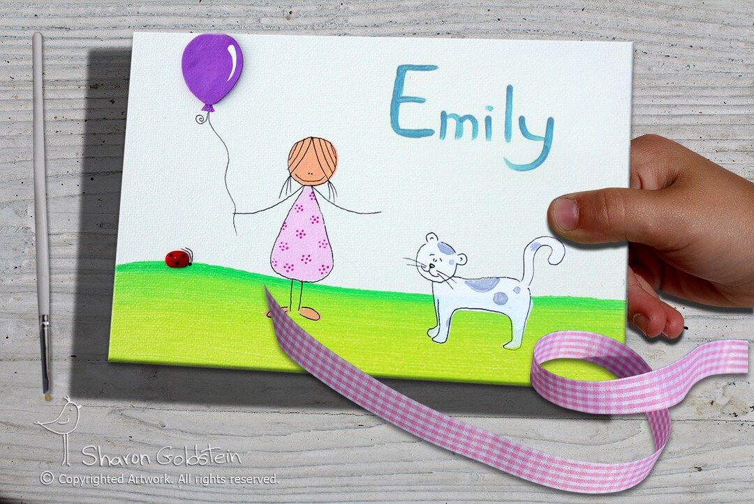 Sweet Girl Personalized Kids Door Sign Lavender Lilac Pink Stripe Girls ...