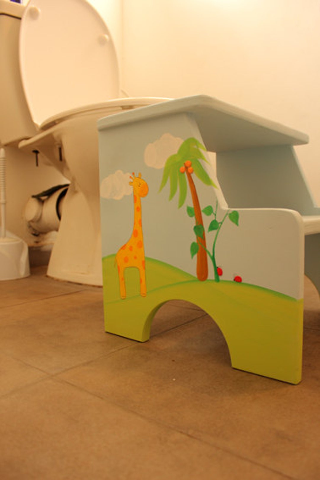 Personalized Custom Step Stool the Lovely Jungle Animals, Kids ...