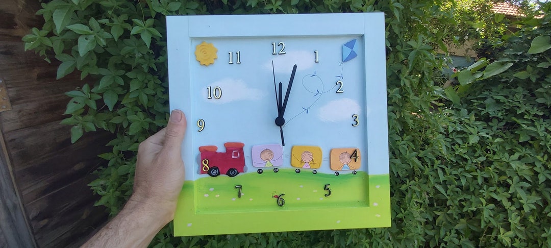 Nursery Train Wall Clock Baby BOYS Clock Children Decor - Etsy