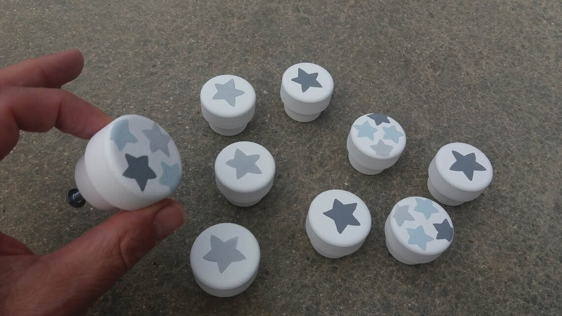 Gray Drawer Knobs Grey Stars Room Decor New Baby Gift - Etsy