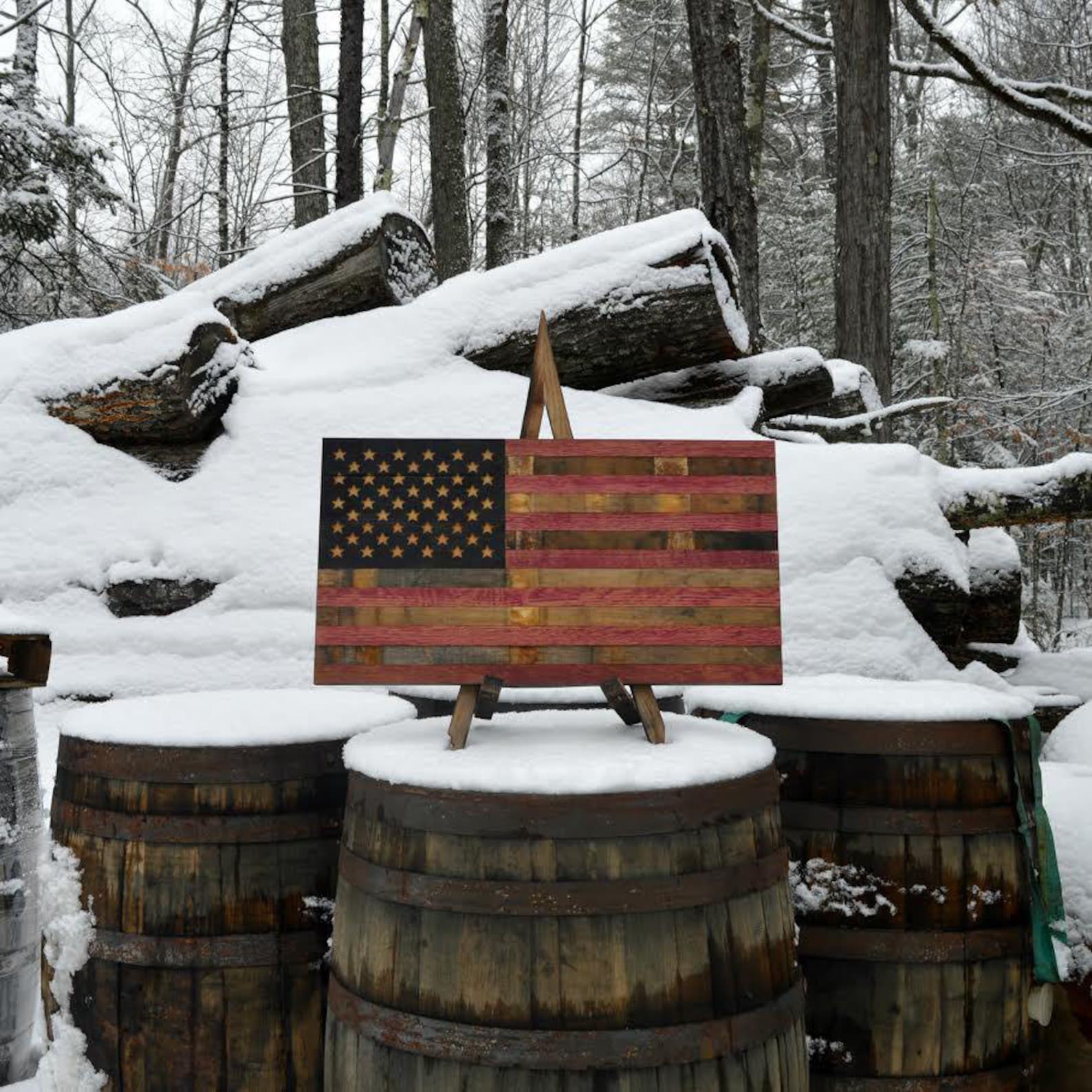 Wine Barrel Flag - USA Flag Made From Oak Barrel Wood - Etsy