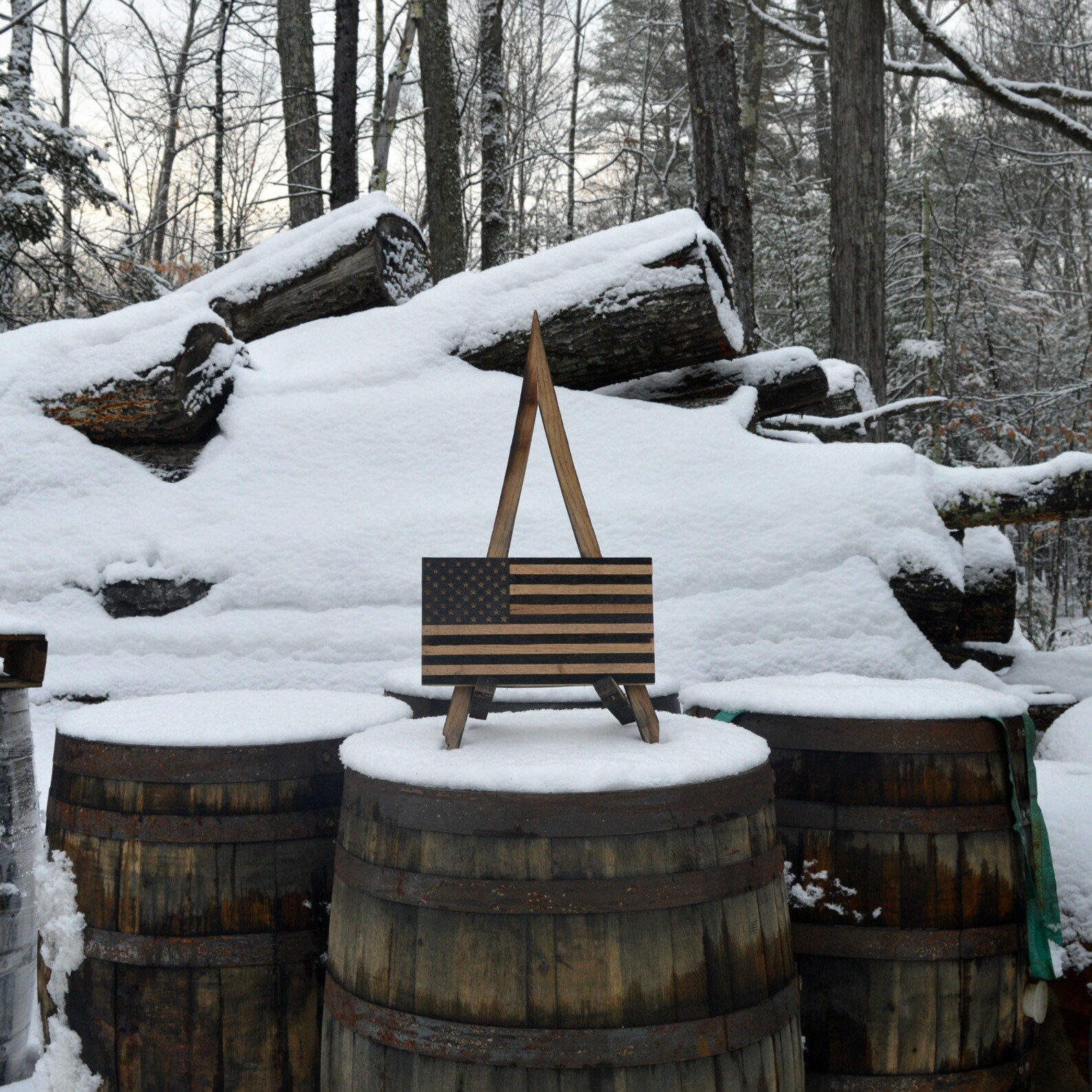 Bourbon Whiskey Barrel Flag USA Flag Made From Oak Barrel - Etsy