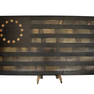 Betsy Ross Bourbon Whiskey Barrel Flag - Colony Flag Made From Oak ...
