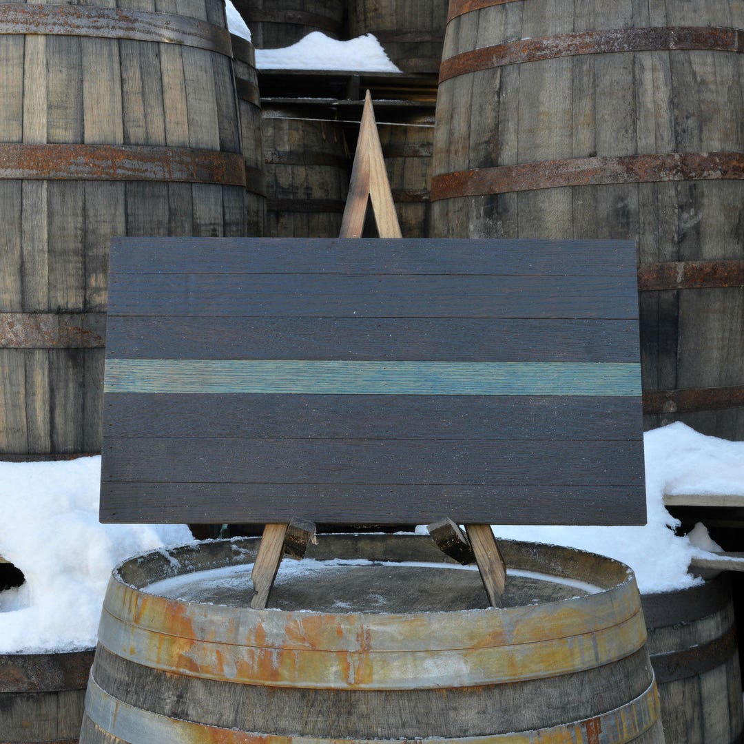 Thin Blue Line Support Series Whiskey Barrel Flag - Proceeds Donated - Etsy