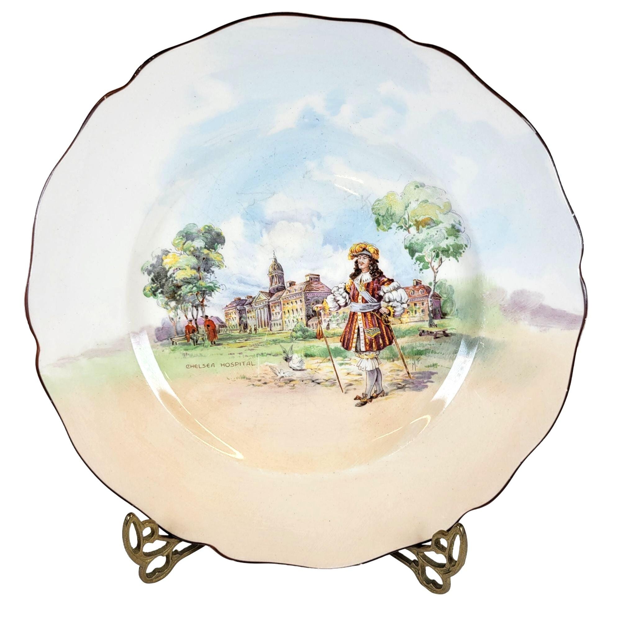 Antique Royal Doulton Chelsea Hospital Plate Historic England Series 10 ...