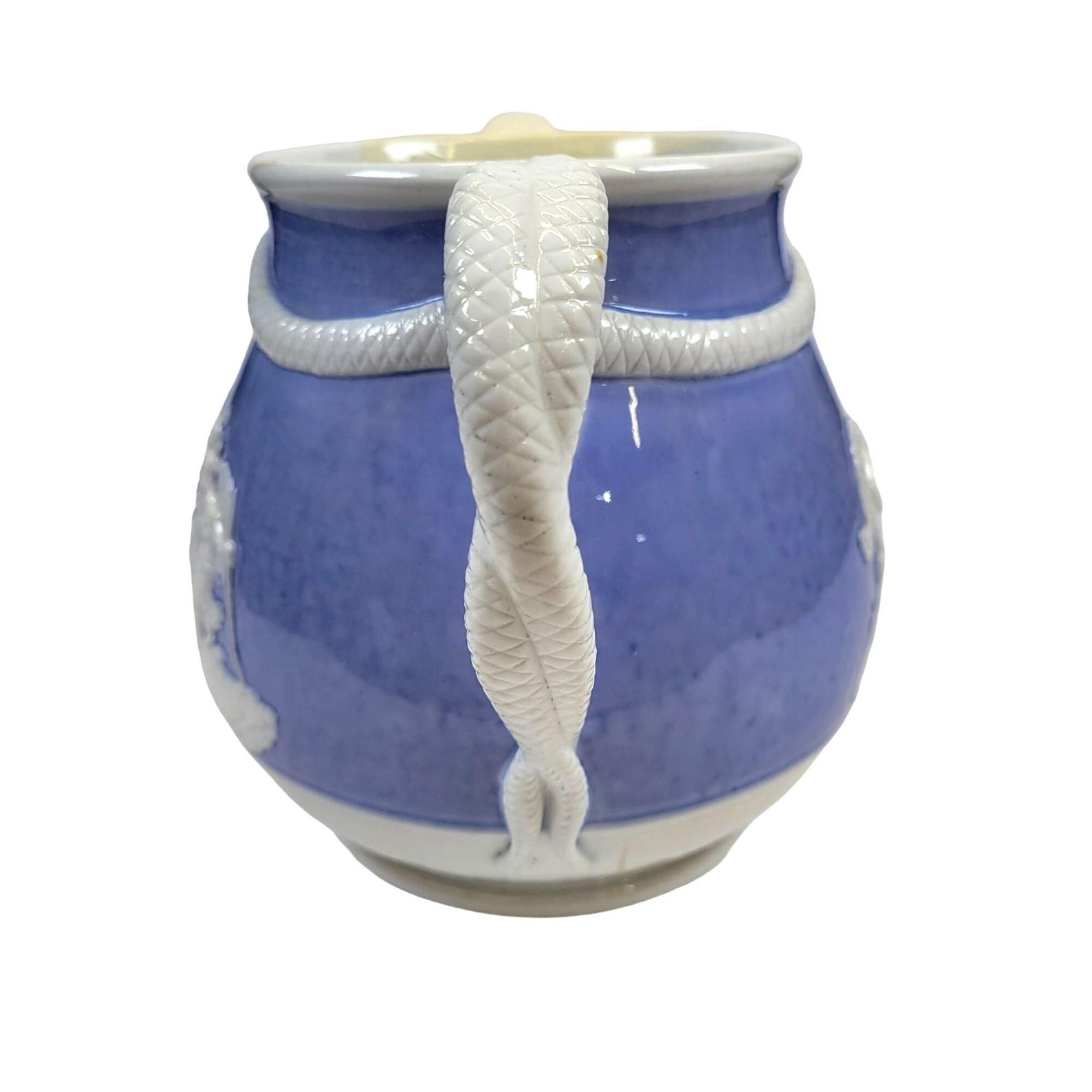 Antique John Turner Jug Pitcher Staffordshire Serpent Spout Sprig ...